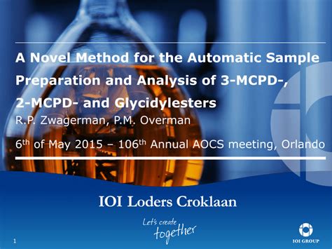 Pdf A Novel Method For The Automatic Sample Preparation And Quantification Of 2 Mcpd 3 Mcpd