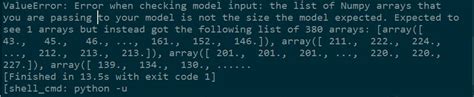 Keras Input Shape Error Passing The Whole Array Not Each Line Stack