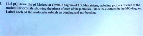 Solved Draw The Pi Molecular Orbital Diagram Of 1 3 5 Hexatricene Including Pictures Of Each