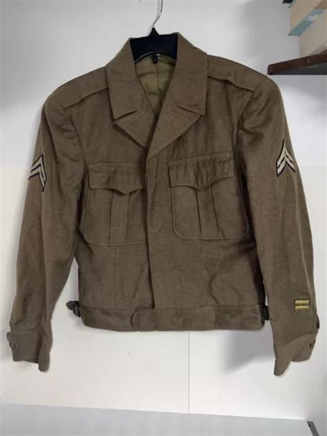 Vintage Us Army Ike Jacket 1940s With Corporals And Overseas Stripes