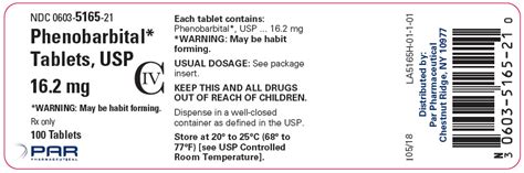 Product Images Phenobarbital Photos Packaging Labels And Appearance