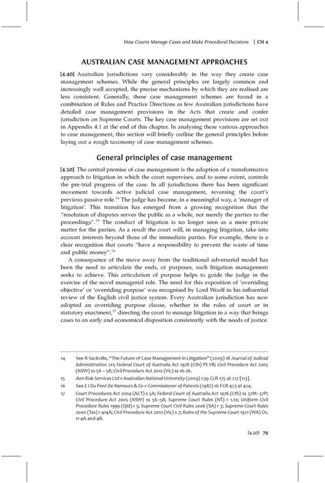 Procedural Decision AUSTRALIAN CASE MANAGEMENT APPROACHES