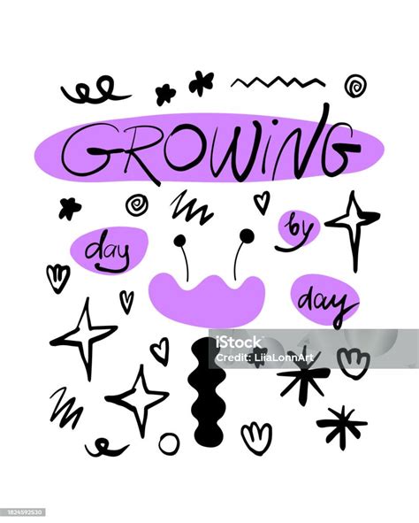 나날이 성장하는 동기 부여 포스터 손으로 그린 글자 문구 인용문 벡터 일러스트 레이 션입니다 동기 부여 영감 메시지 말하기 현대