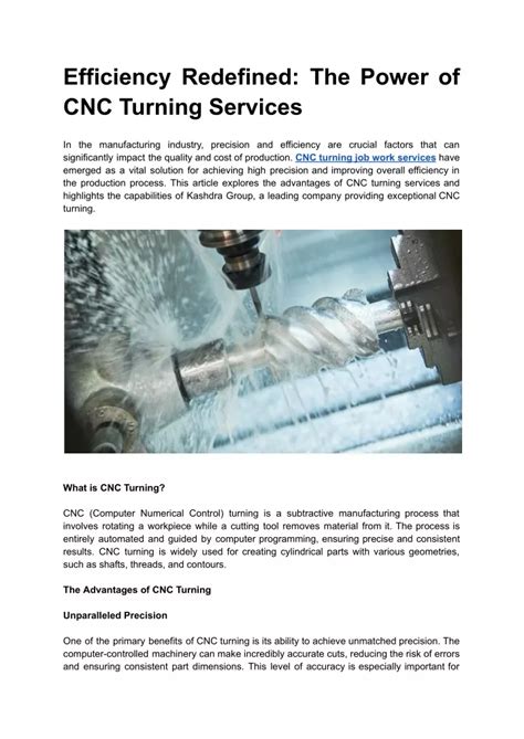 PPT Efficiency Redefined The Power Of CNC Turning Services PowerPoint Presentation ID