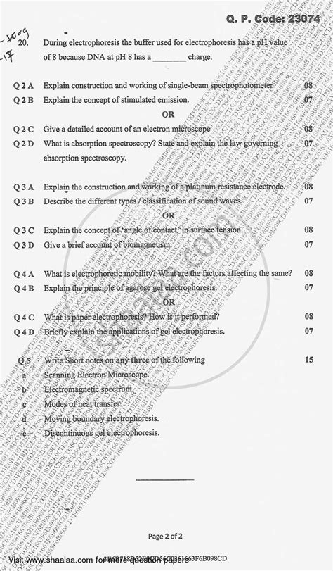 Biophysics 2017 2018 Bsc Biotechnology Semester 3 Sybsc Question