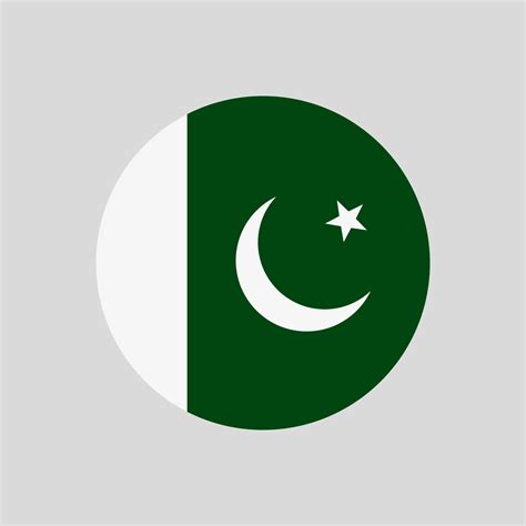Round Pakistani Flag Vector Icon Isolated On White Background The Flag