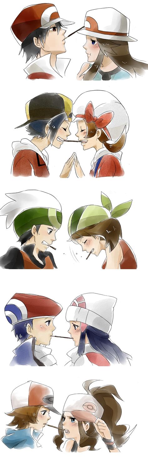 Pokemon Red And Leaf Kiss