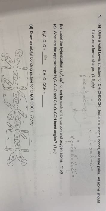 Solved 1 A Draw A Valid Lewis Structure For CH2CHOCCH Chegg Com