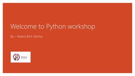 Welcome To Python Workshop Pptx Programming Languages Computing