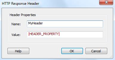 Response Header Configuration Dialog