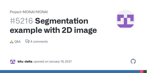 segmentation example with 2d image · project monai monai · discussion