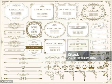 빈티지 프레임 세트입니다 꽃 장식입니다 장식 벡터 프레임과 테두리 복고풍에 대한 스톡 벡터 아트 및 기타 이미지 복고풍 고풍스런 프레임 Istock