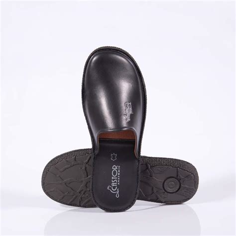 Castor 4518 ΜΑΥΡΕΣ ΠΑΝΤΟΦΛΕΣ ΔΕΡΜΑΤΙΝΕΣ Topshoes Gr