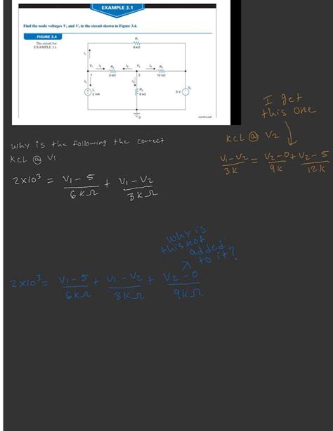 solved node voltage method the white text is the correct
