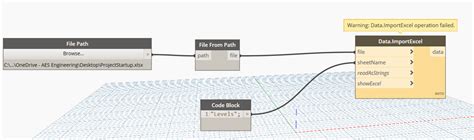 Dynamo Error Dataimportexcel Operation Failed Rbim
