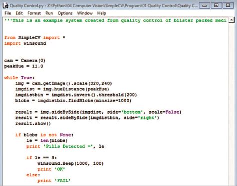 Computer Vision Based Quality Control Using Python Software Project