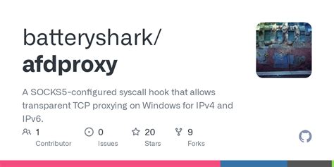 Github Batterysharkafdproxy A Socks5 Configured Syscall Hook That