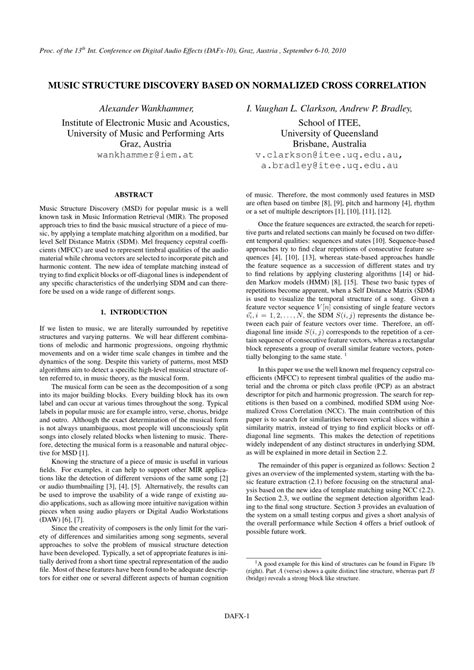 Pdf Music Structure Discovery Based On Normalized Cross Correlation