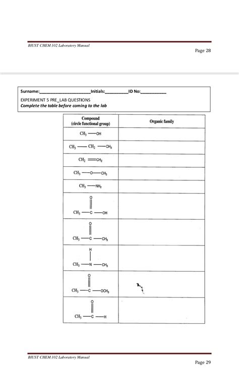 Solved Surname Initials ID No EXPERIMENT 5 PRE LAB Chegg Com