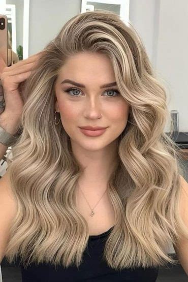 Iced Golden Blonde Long Hair With Luxe Waves Icy Hair Colour Blonde