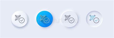 Qr Code Line Icon Scan Barcode Sign Line Icons Vector Stock Vector