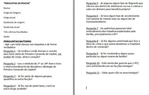 Batismo Para Entrar No Pcc Tem Até Pergunta Sobre Relação Homossexual