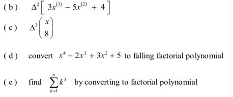 Solved Convert X 2x 3x 5 To Falling Factorial