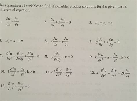 Solved Use Separation Of Variables To Find If Possible