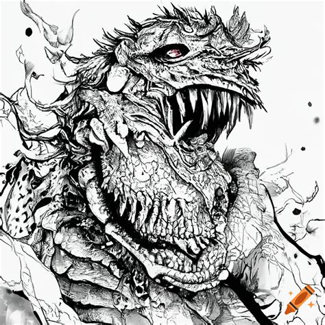 Scary Monster Line Art
