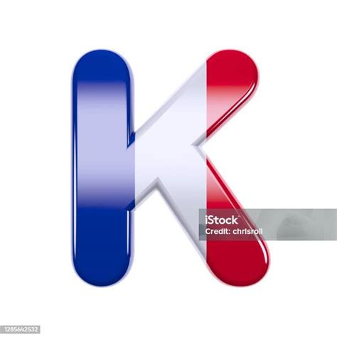 프랑스 국기 편지 K 어퍼 케이스 3d 프랑스 글꼴 프랑스 파리 또는 애국심 개념 0명에 대한 스톡 사진 및 기타 이미지 0명 기 디자인 Istock
