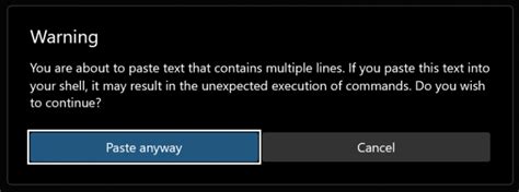 Windows Terminal Warning Insert Multiple Lines Unblog Tutorials