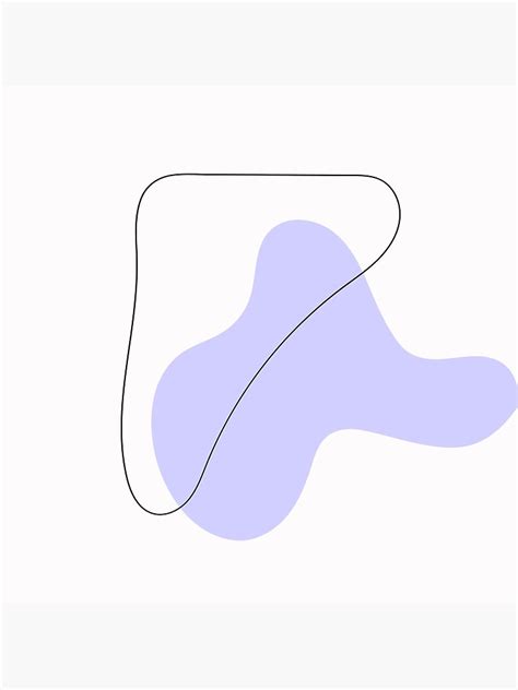 Minimalist Abstract Shape With A Blue Blob Line Art Work Love