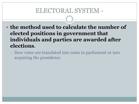 Ppt Electoral Systems Powerpoint Presentation Free Download Id2004984