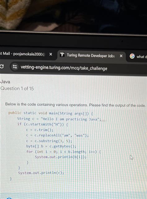 Solved Mail ﻿poojamokale2000turing Remote Developer