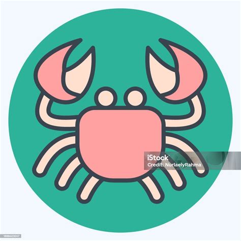 아이콘 암 별자리 기호와 관련이 있습니다 색상 메이트 스타일 심플한 디자인 편집 가능 간단한 일러스트레이션 게자리에 대한 스톡 벡터 아트 및 기타 이미지 Istock