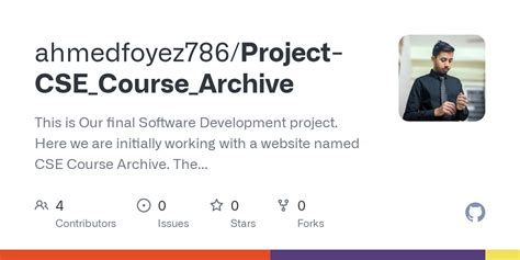 Github Ahmedfoyez786project Csecoursearchive This Is Our Final Software Development