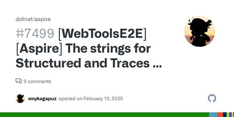 [webtoolse2e][aspire] the strings for structured and traces in aspire