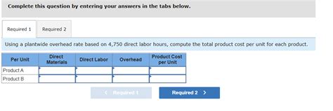 solved exercise 4 11 algo computing product cost per unit