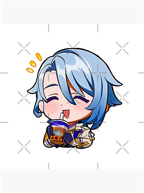 Cute Chibi Kamisato Ayato Genshin Impact Poster By Omagatoki