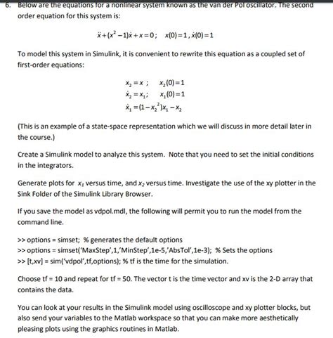 Solved Below Are The Equations For A Nonlinear System Known