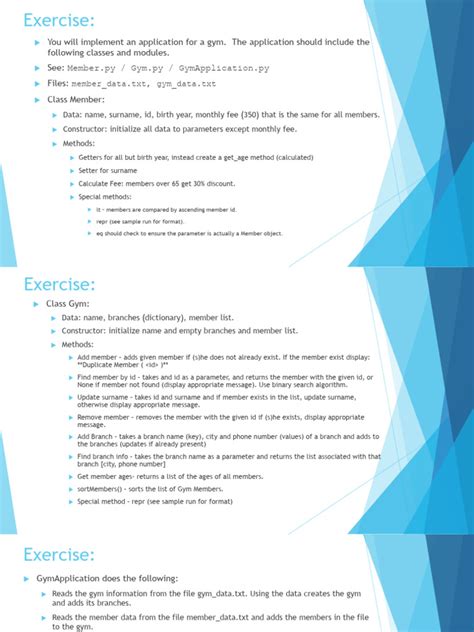 Gym Exercise Pdf Constructor Object Oriented Programming Programming