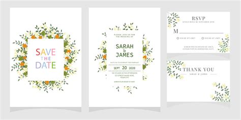 웨딩 초대 카드 템플릿 플로럴 초대 감사 Rsvp 모던 카드 디자인 0명에 대한 스톡 벡터 아트 및 기타 이미지 0명 Rsvp 감사합니다 Istock