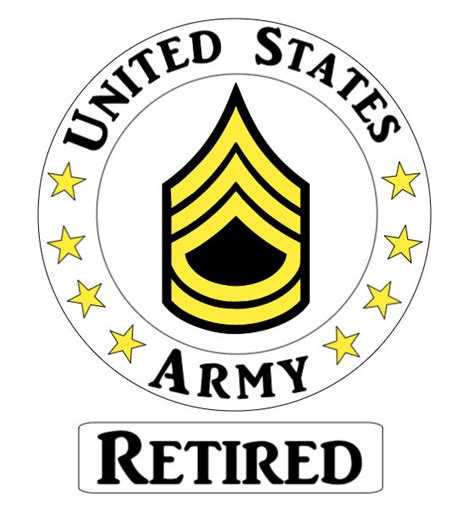 US Army Retired With Rank Insignia Enlisted Decal Sticker Etsy