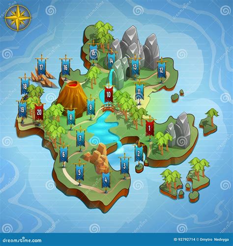 Level Maps For Game Example User Interface Of Game Stock Vector Illustration Of Game