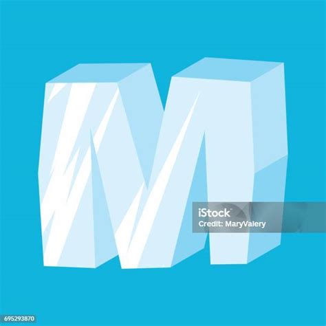 편지 M는 얼음 폰트입니다 차가워요 알파벳입니다 글자를 고정 합니다 빙산 Abc 가입 0명에 대한 스톡 벡터 아트 및 기타 이미지 0명 겨울 결정체 Istock