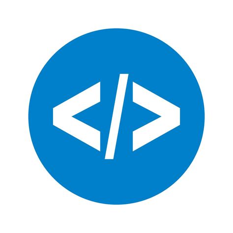 Round Code Mark Icon Programming And Coding Symbol Vector 27924228