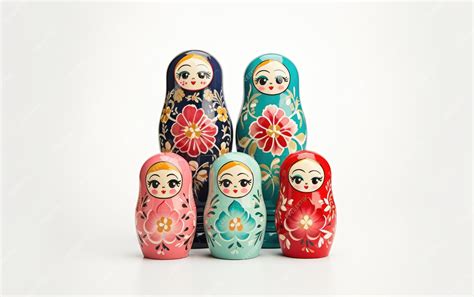 Premium Ai Image Nesting Dolls Stack On A White Background