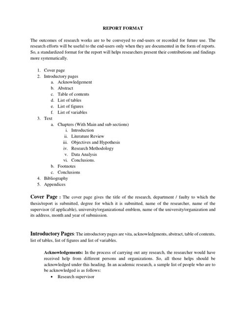 Sip Report Format Pdf Data Analysis Hypothesis