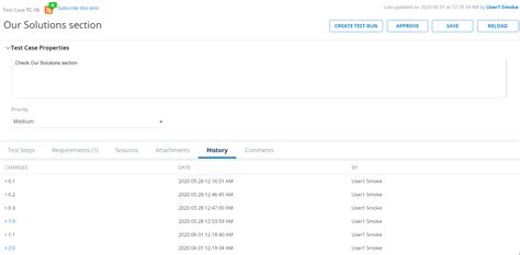 Test Case Versioning And Approval