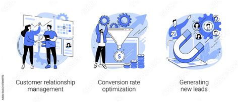 Crm Lead Management Abstract Concept Vector Illustration Set Customer Relationship Management